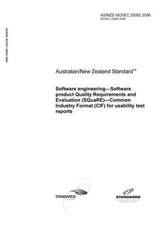 Download AS/NZS ISO/IEC 25062:2006 In PDF - Australian Standards Store